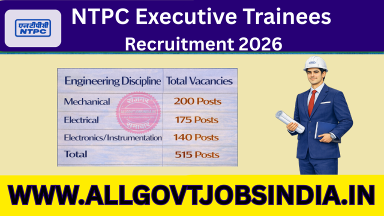 NTPC Executive Trainees Recruitment 2026 Apply Online for 515 Posts ...